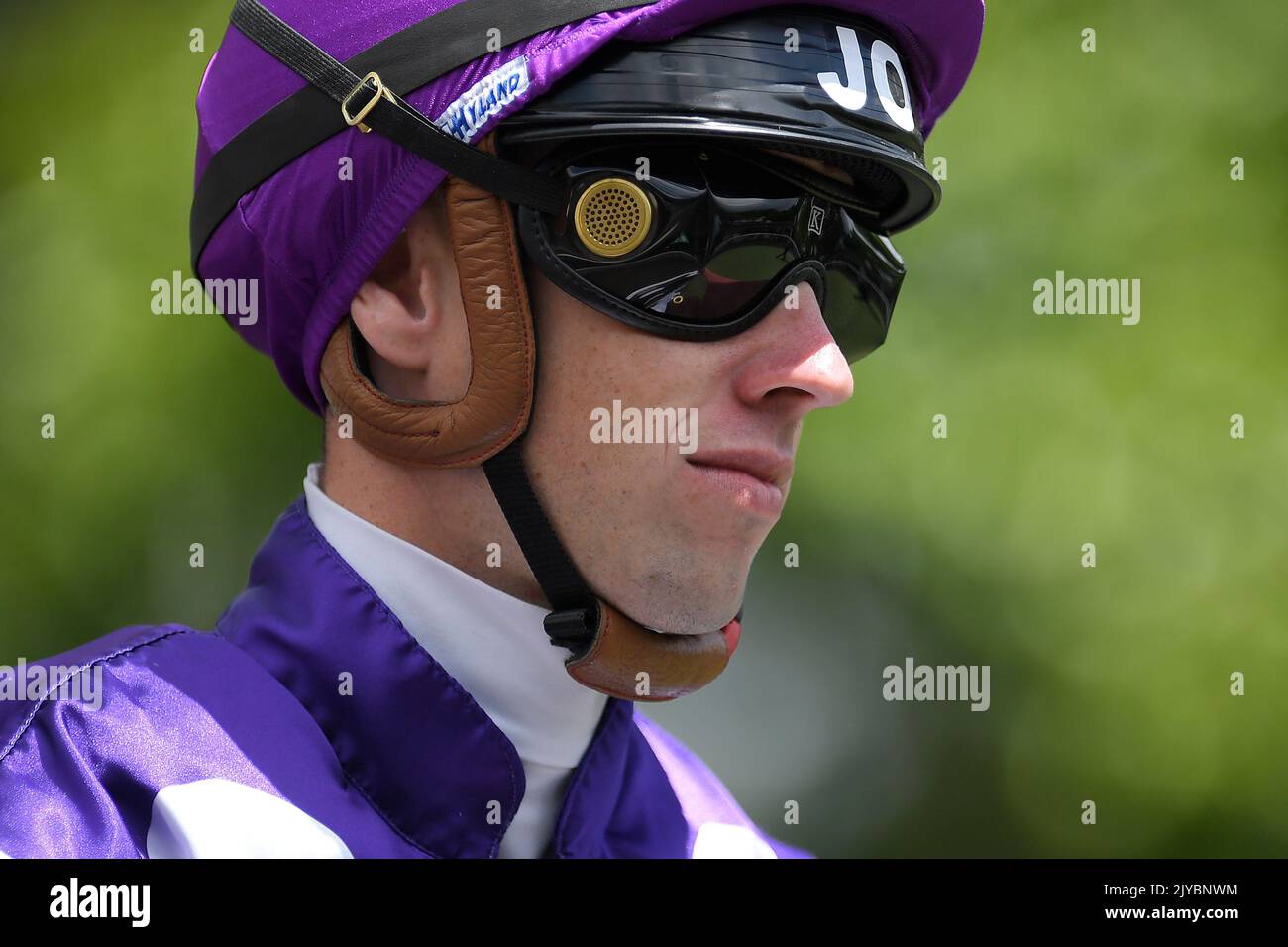 Jockey James Orman is seen in the mounting yard before race 1, the ...