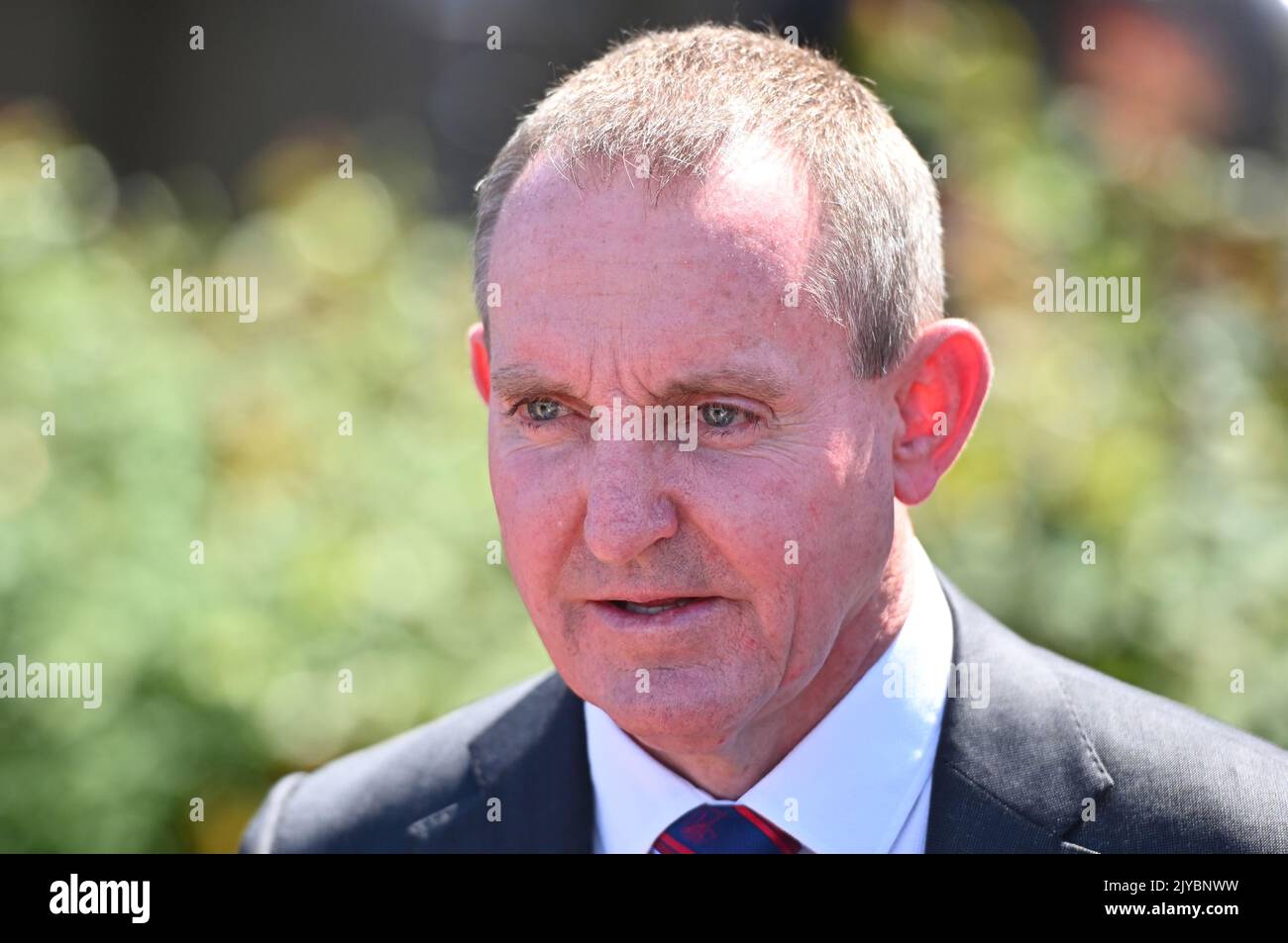 Trainer Greg Eurell is seen after Ilovemyself won in race 3, the Very ...