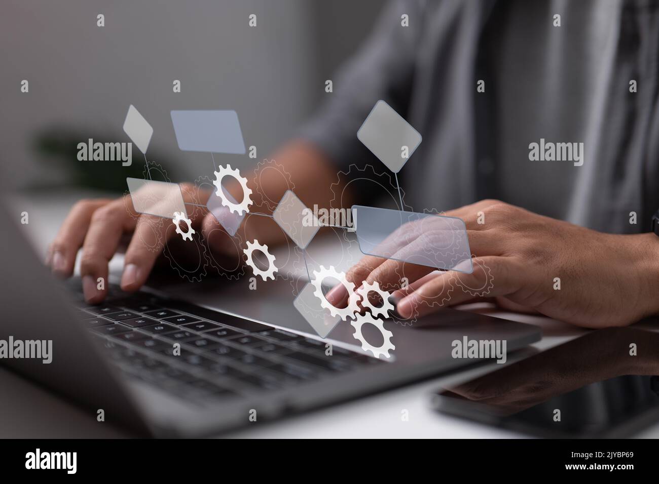 The concept of a business analyst establishing project requirements, an ...