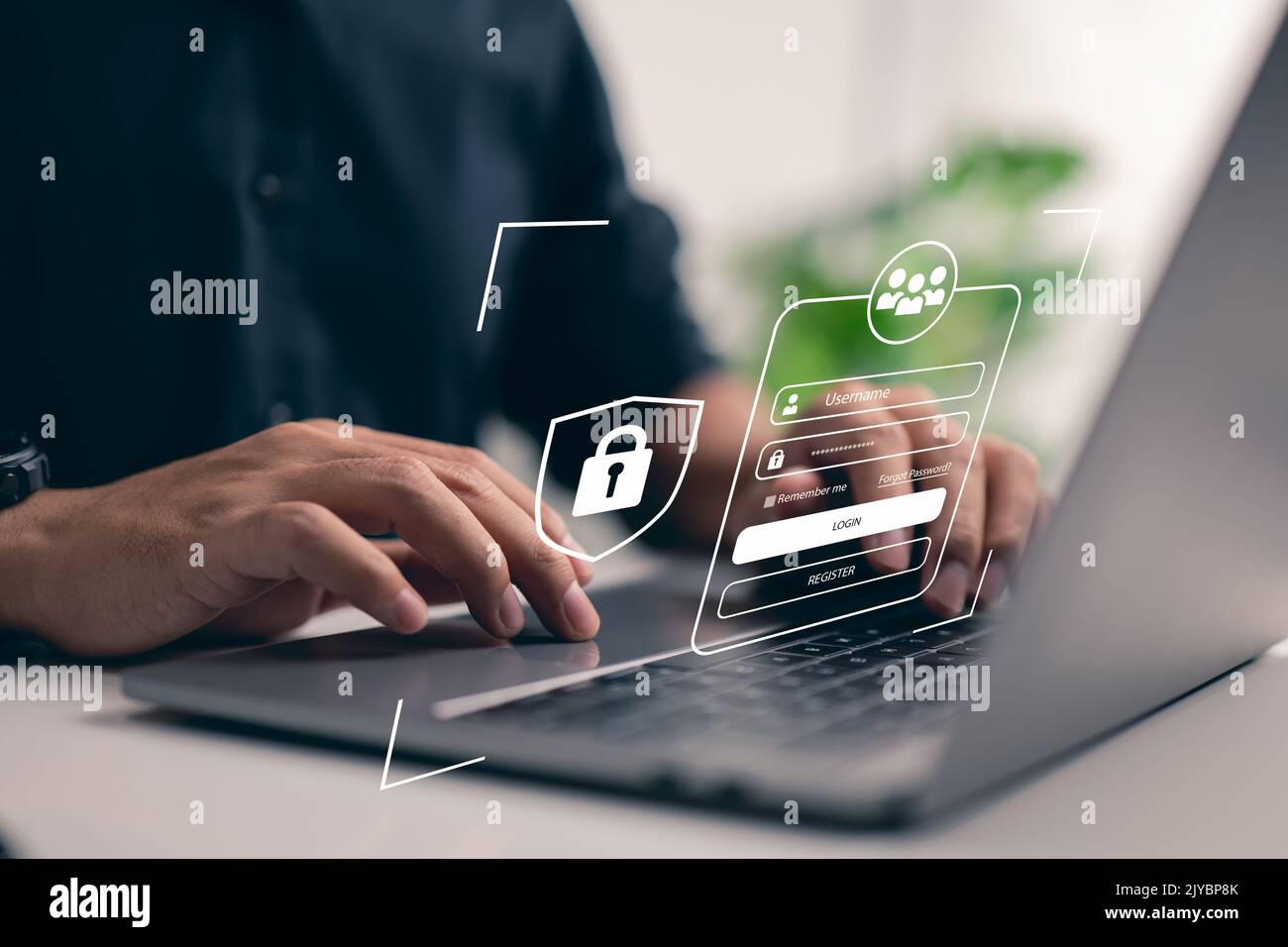 Cybersecurity and privacy ideas are used to keep data safe. The lock ...