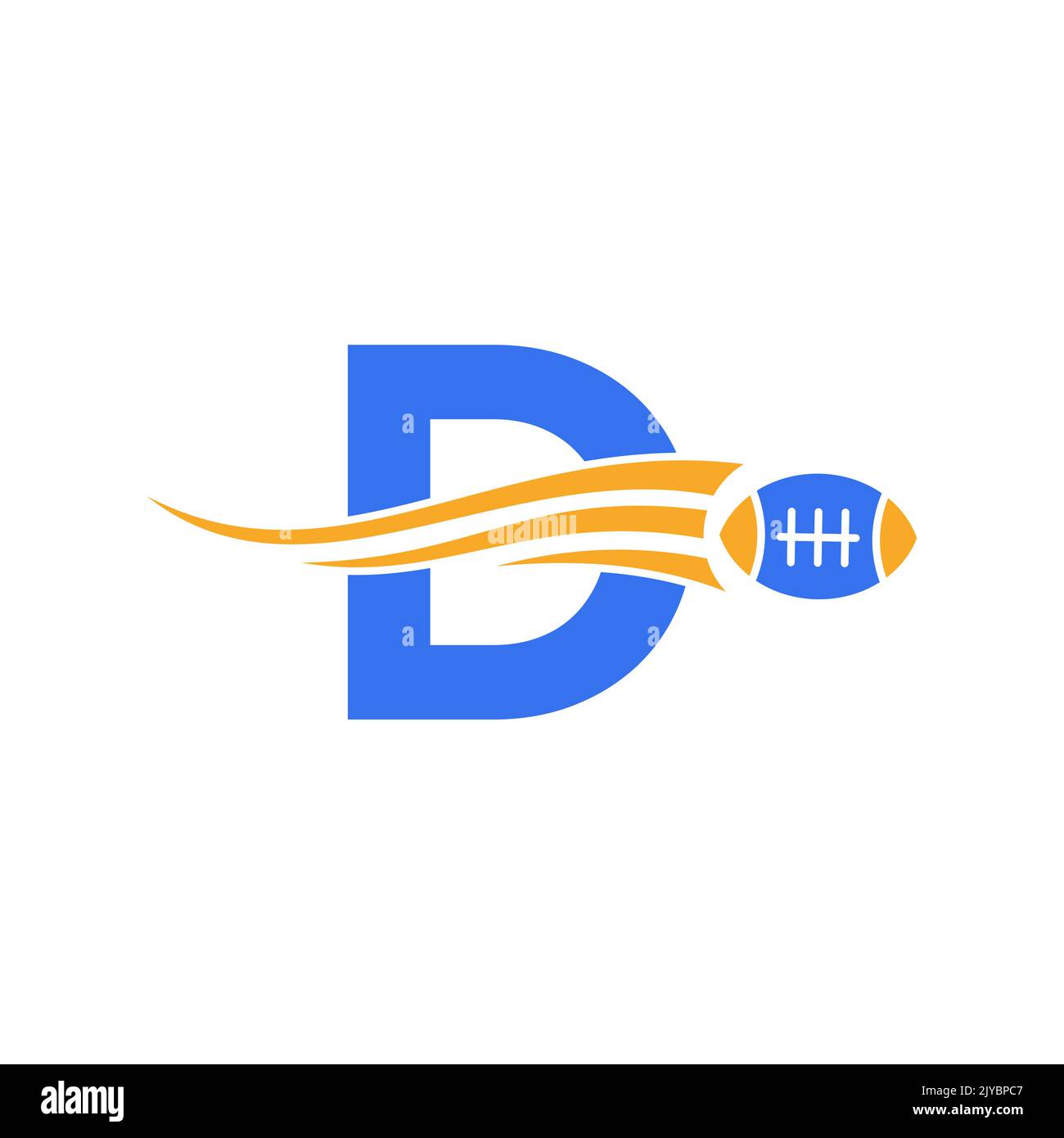 Letter D Rugby, American Football Logo Combine With Rugby Ball Icon For ...