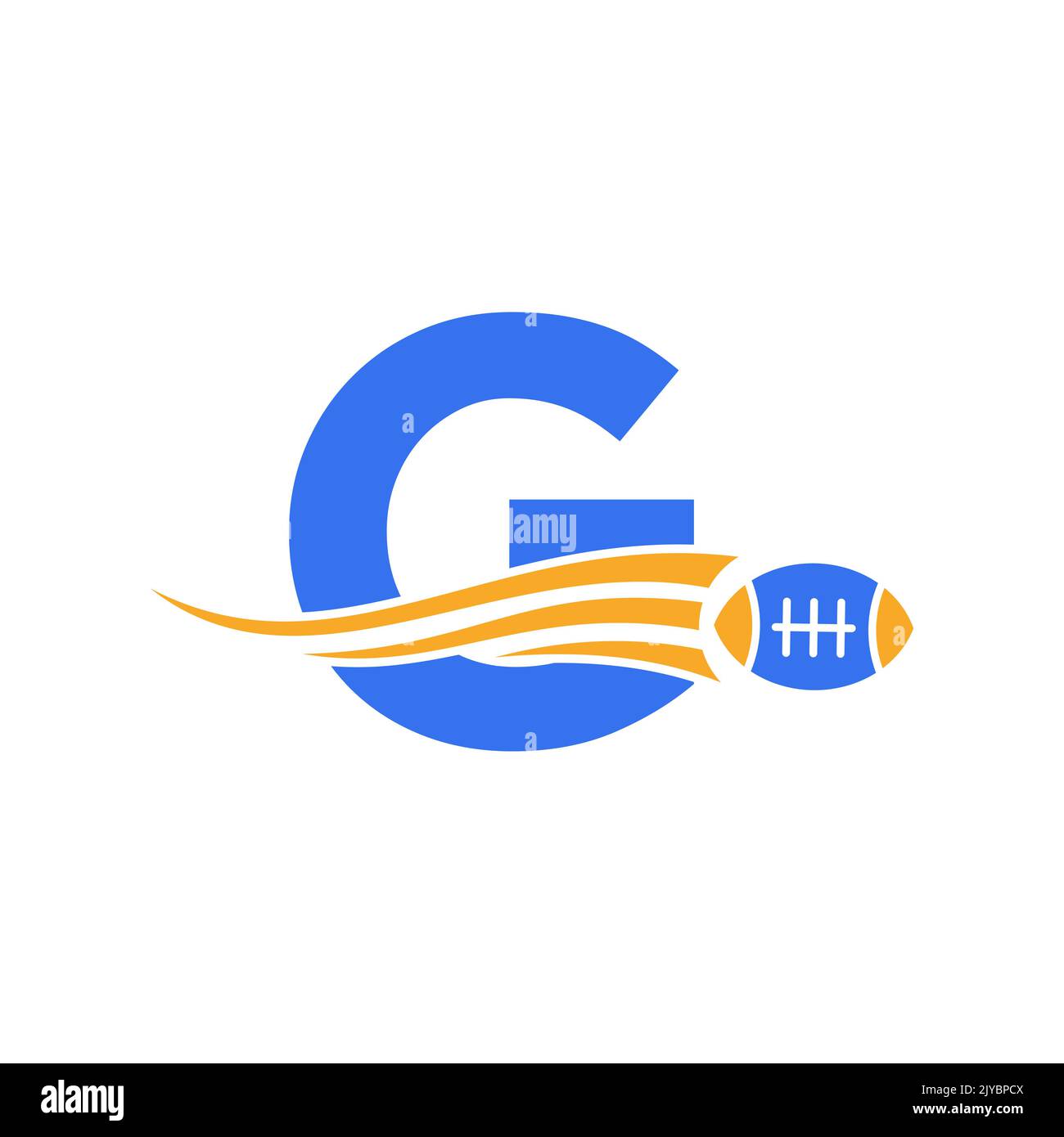 Letter G Rugby, American Football Logo Combine With Rugby Ball Icon For ...