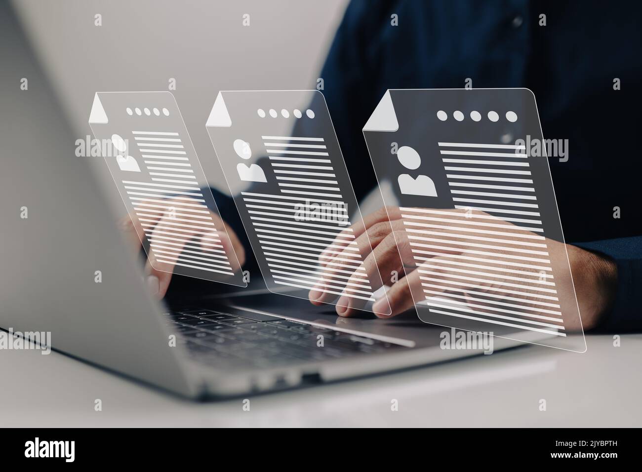 Job hiring and online recruitment concepts agency interview select a ...