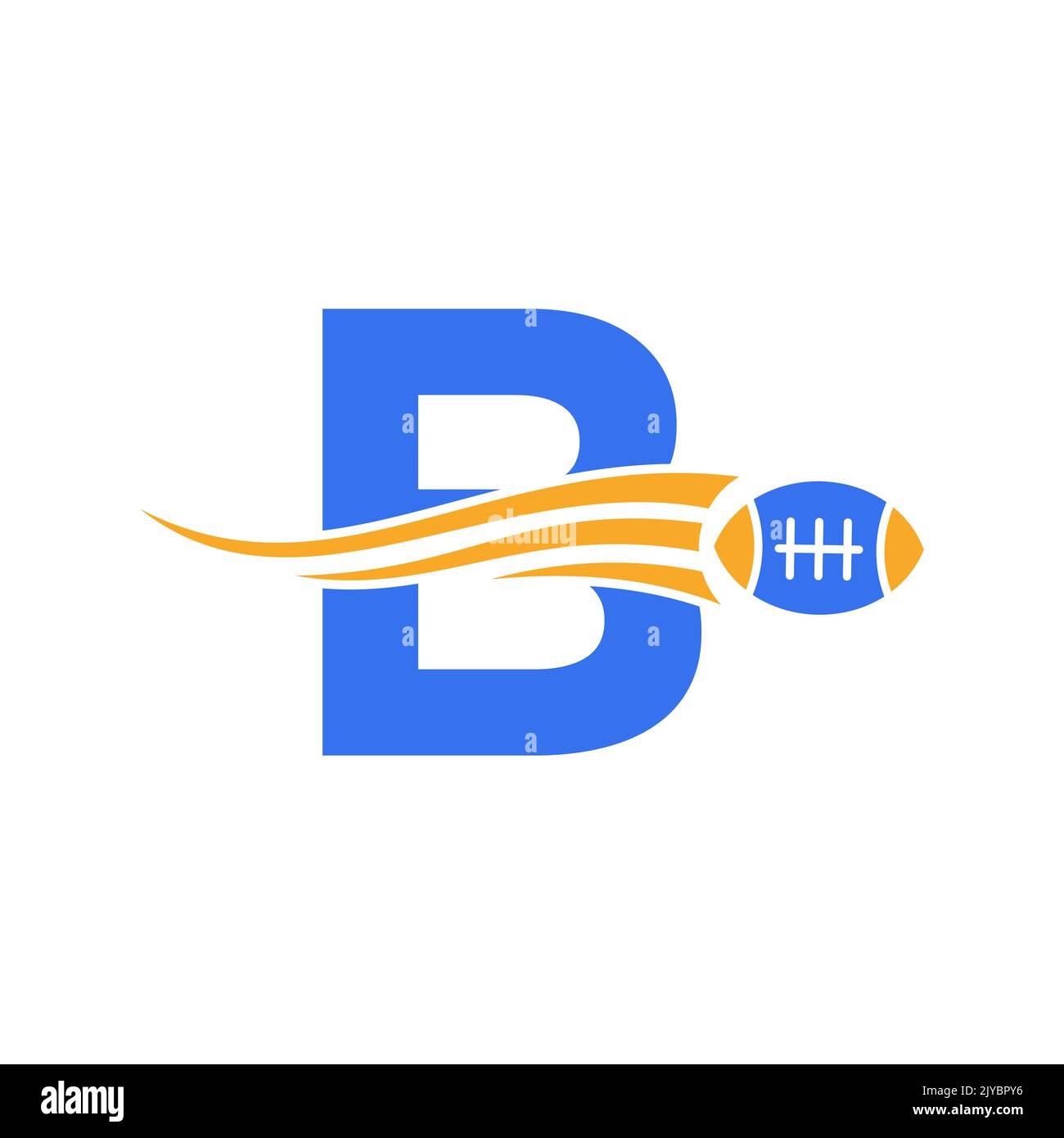 Letter B Rugby, American Football Logo Combine With Rugby Ball Icon For ...