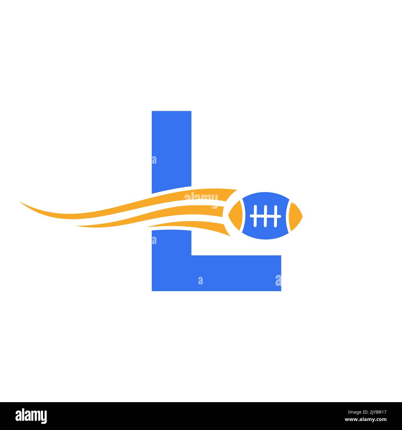Letter L Rugby, American Football Logo Combine With Rugby Ball Icon For ...
