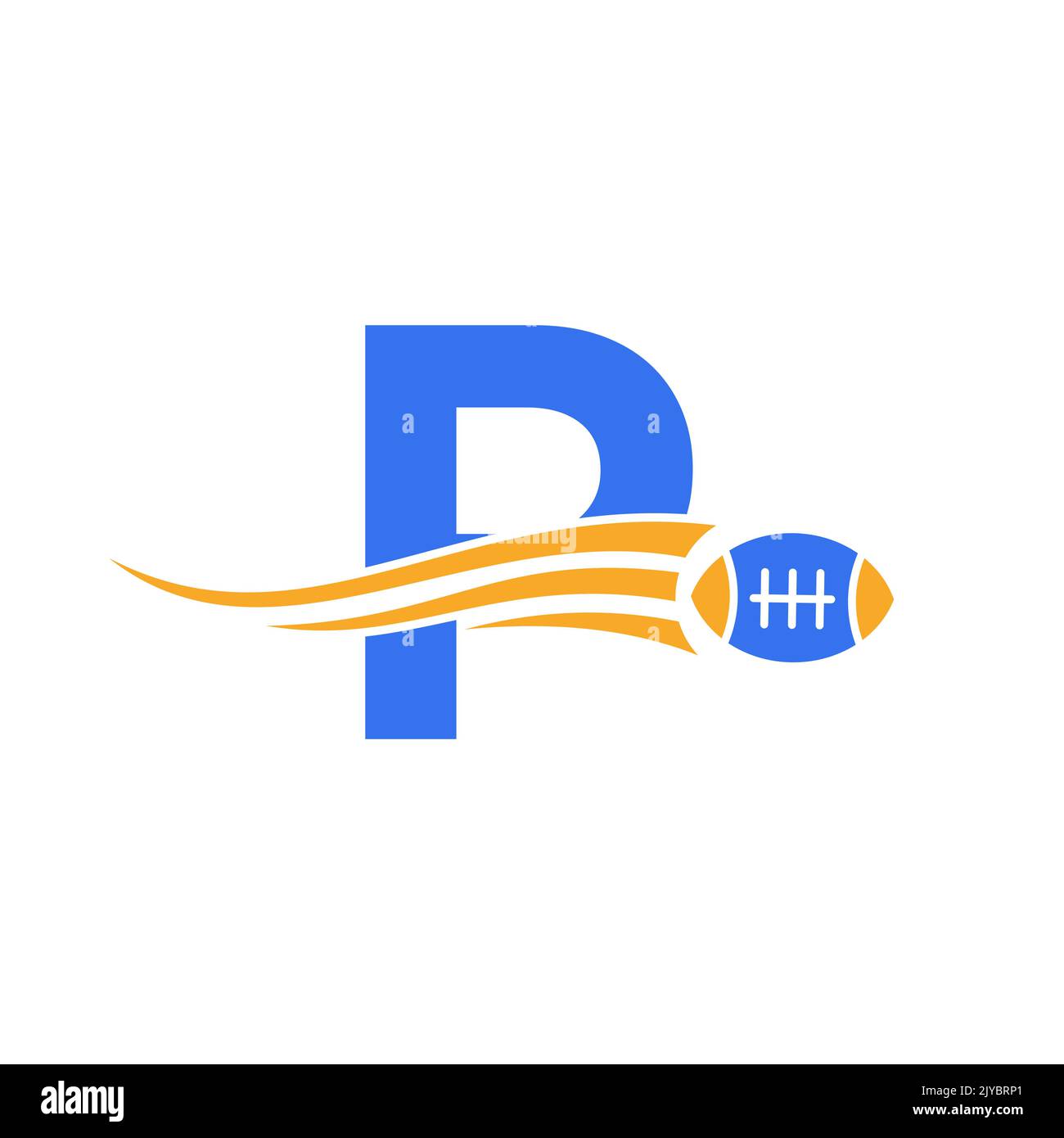 Letter P Rugby, American Football Logo Combine With Rugby Ball Icon For ...
