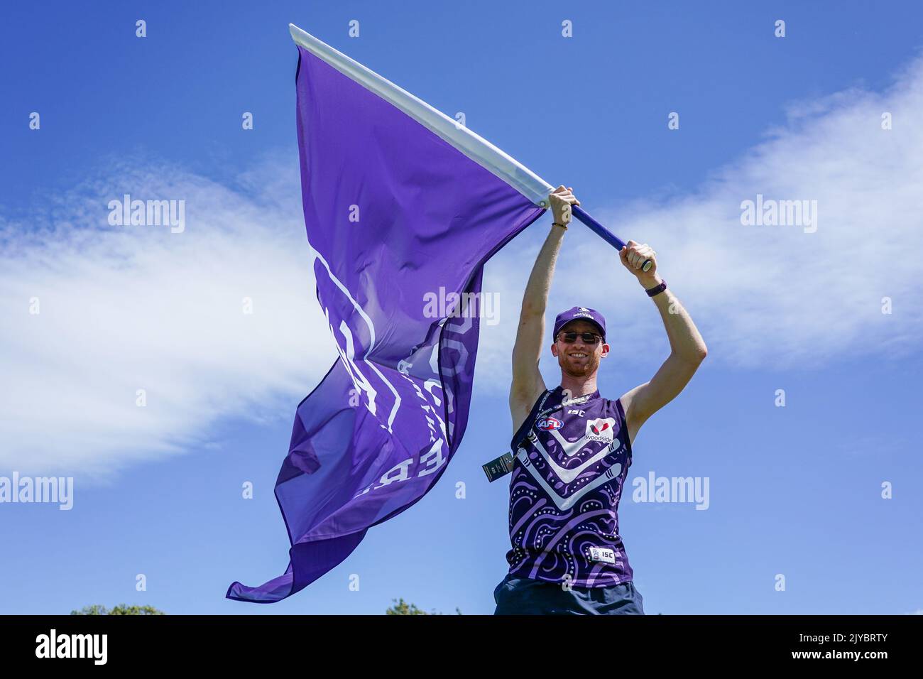 A Dockers fan is seen during the Round 4 AFLW match between the St ...