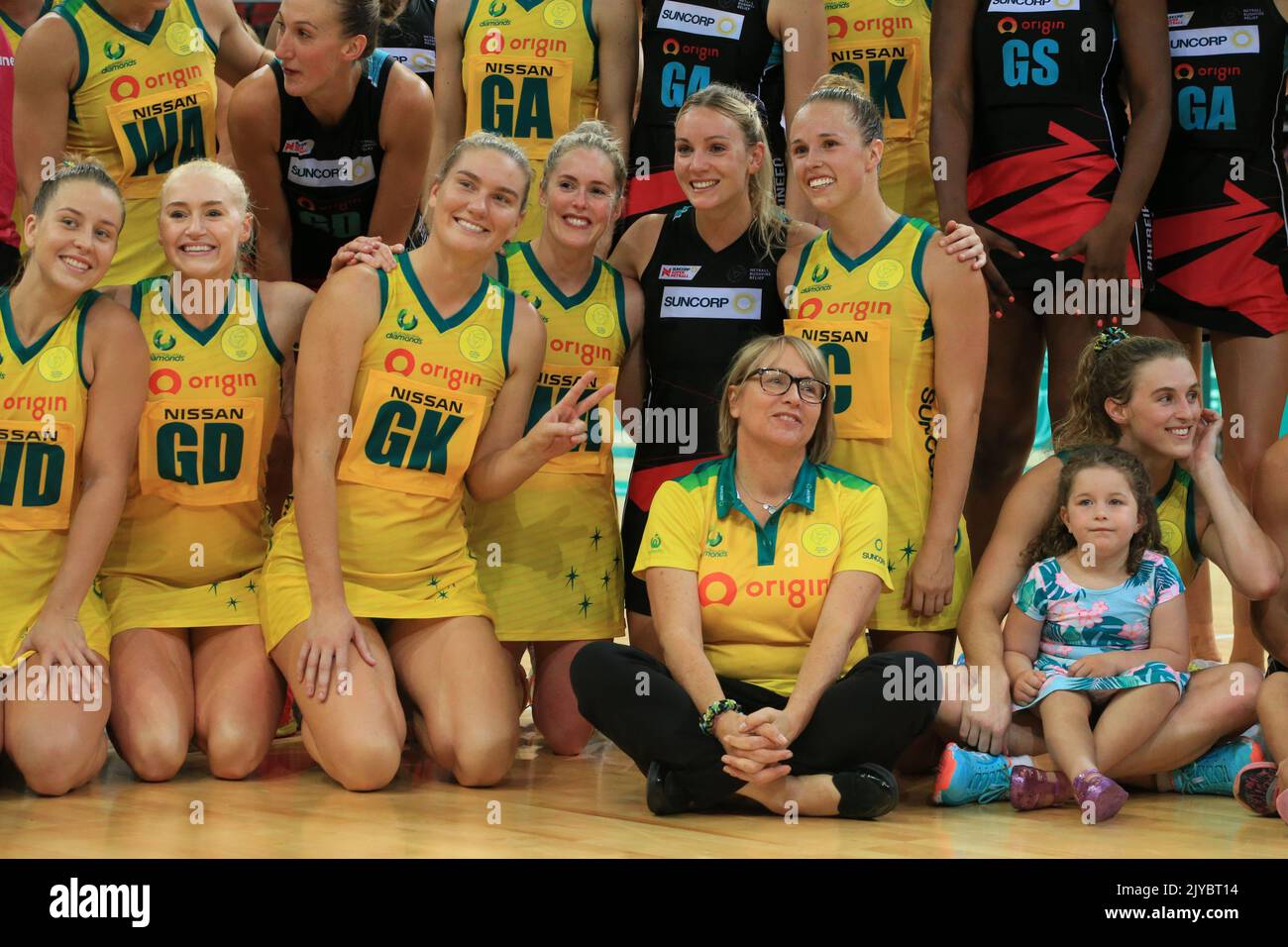 Outgoing Diamonds coach Lisa Alexander smiles during a group photo ...