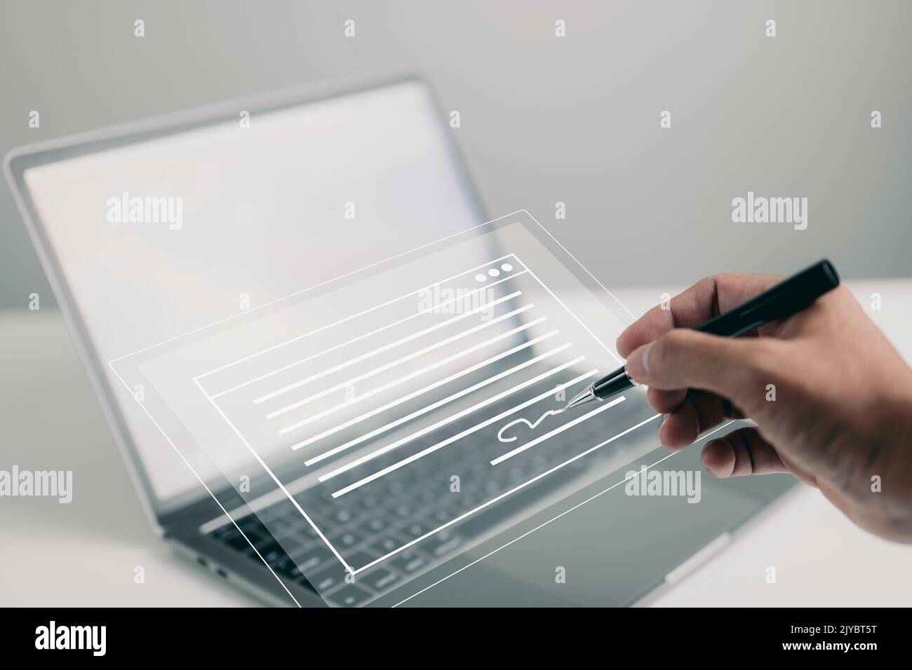 electronic signature concept. electronic document, digital form ...