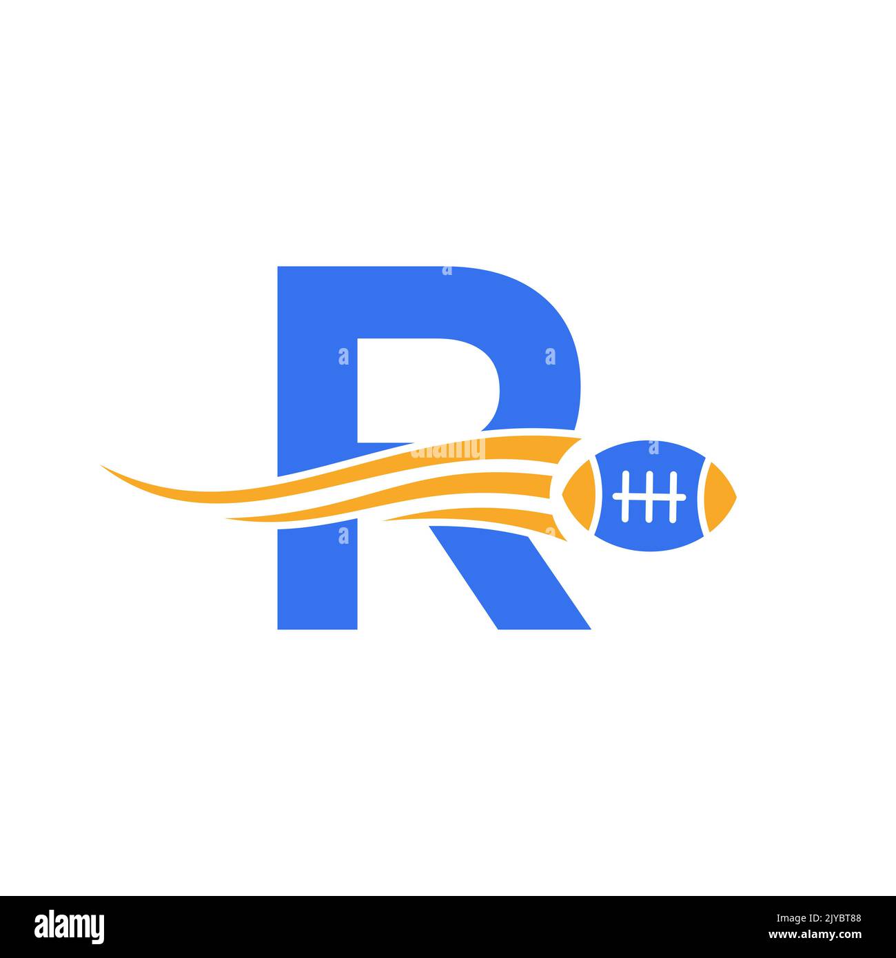 Letter R Rugby, American Football Logo Combine With Rugby Ball Icon For ...