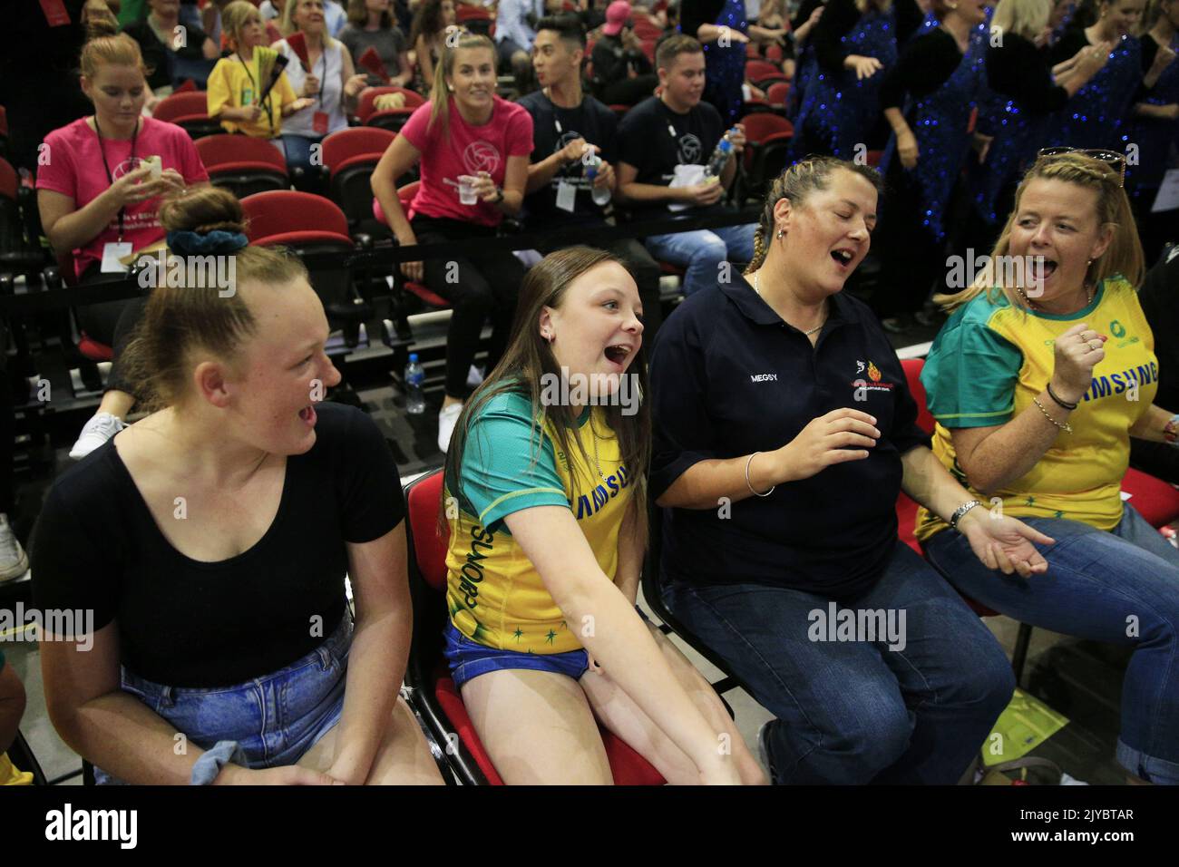 Netball fans cheer during the Bushfire Relief Charity netball match ...