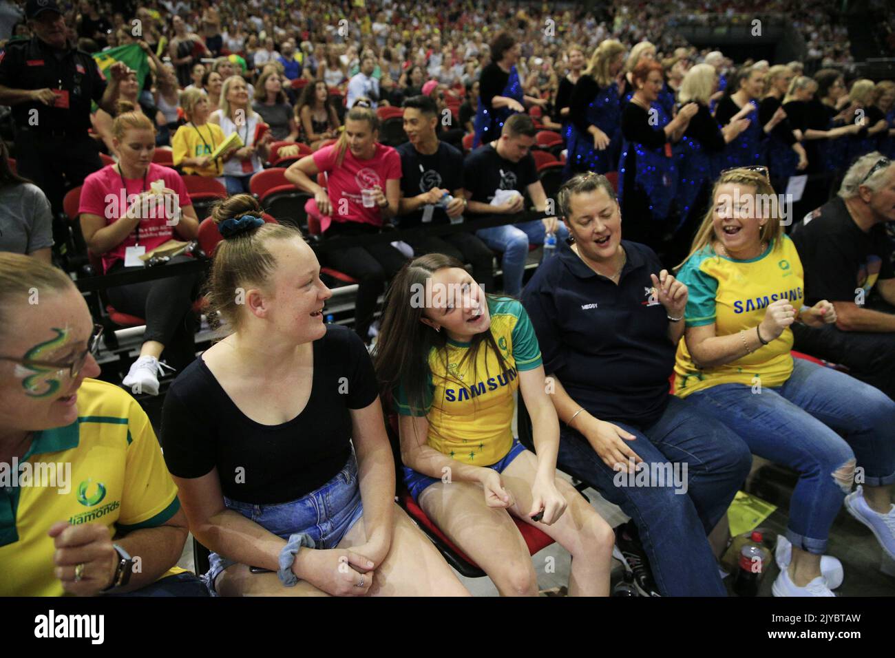 Netball fans cheer during the Bushfire Relief Charity netball match ...