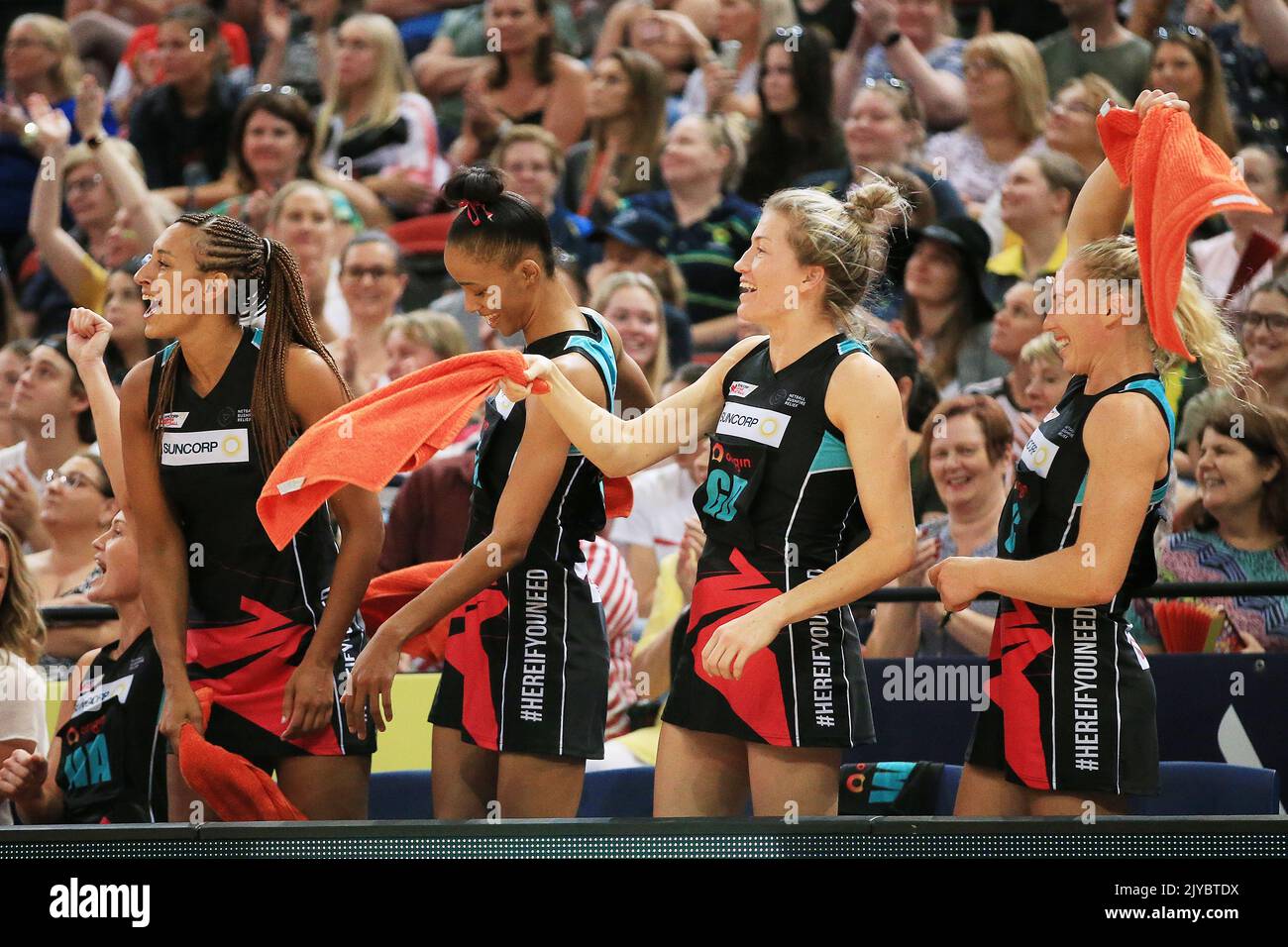 The All Stars bench cheer their side on during the Bushfire Relief ...