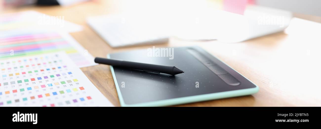 Modern digital tablet for working as graphic designer closeup Stock ...