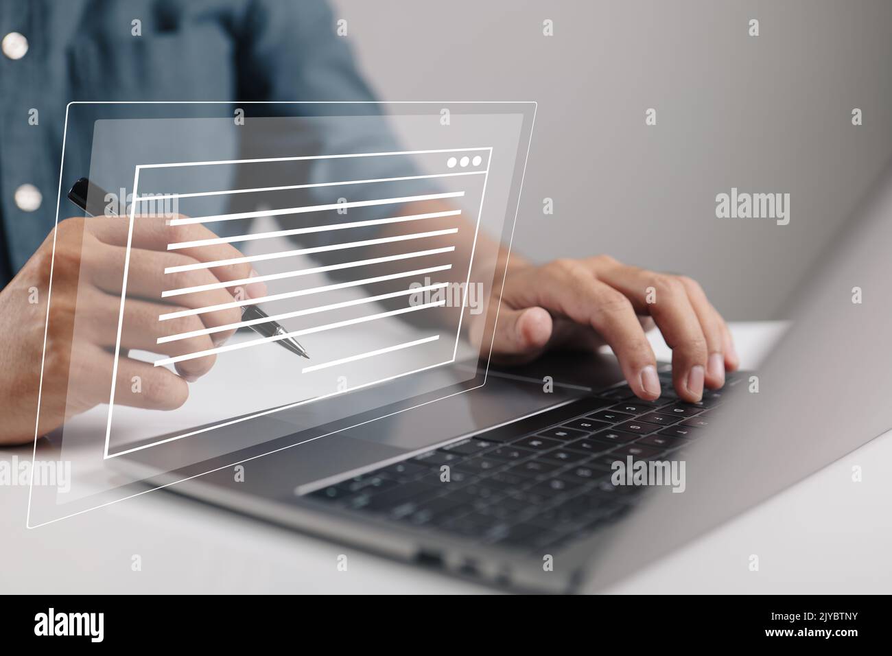 the idea of an electronic signature. electronic document, digital form ...