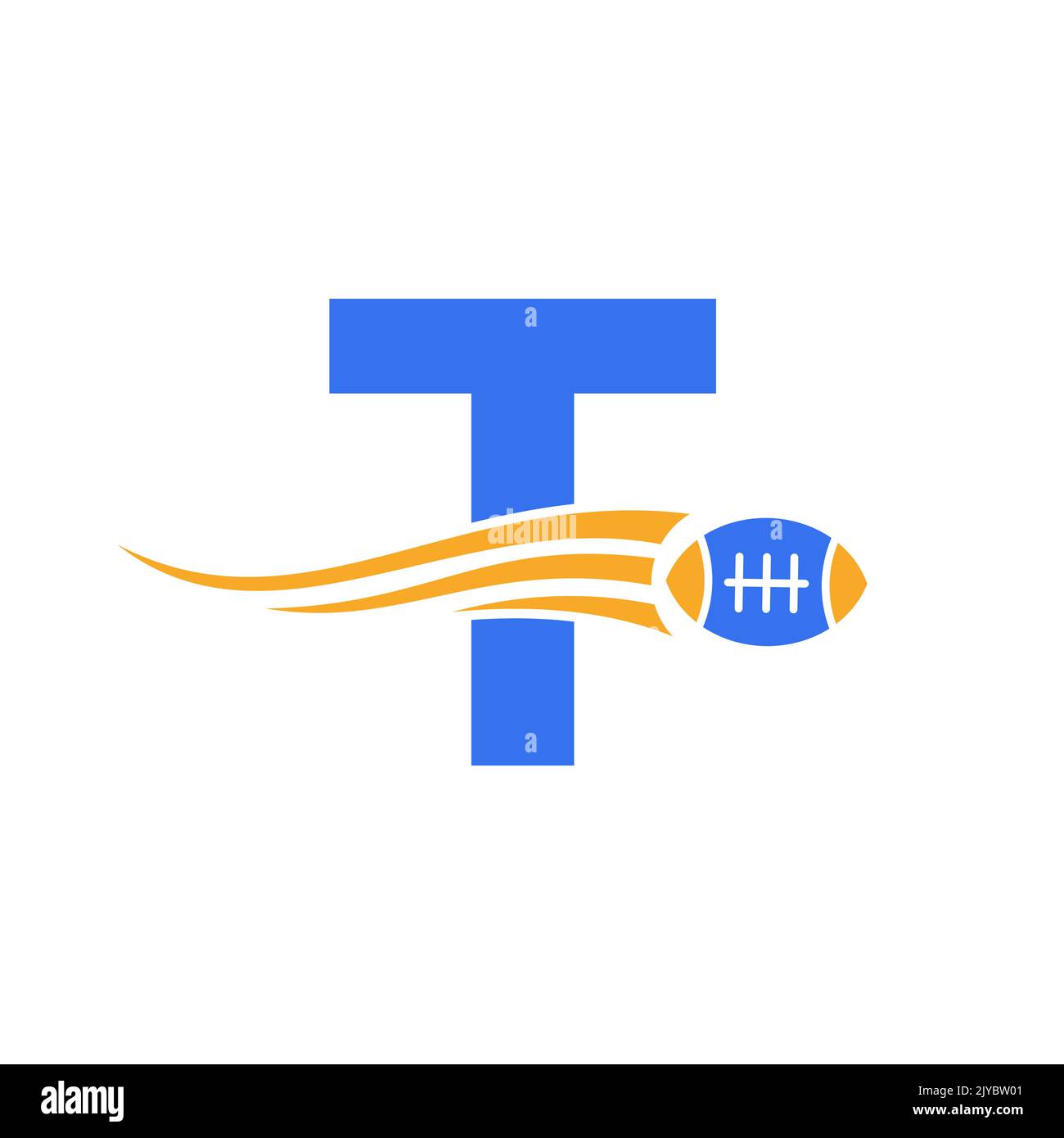 Letter T Rugby, American Football Logo Combine With Rugby Ball Icon For ...