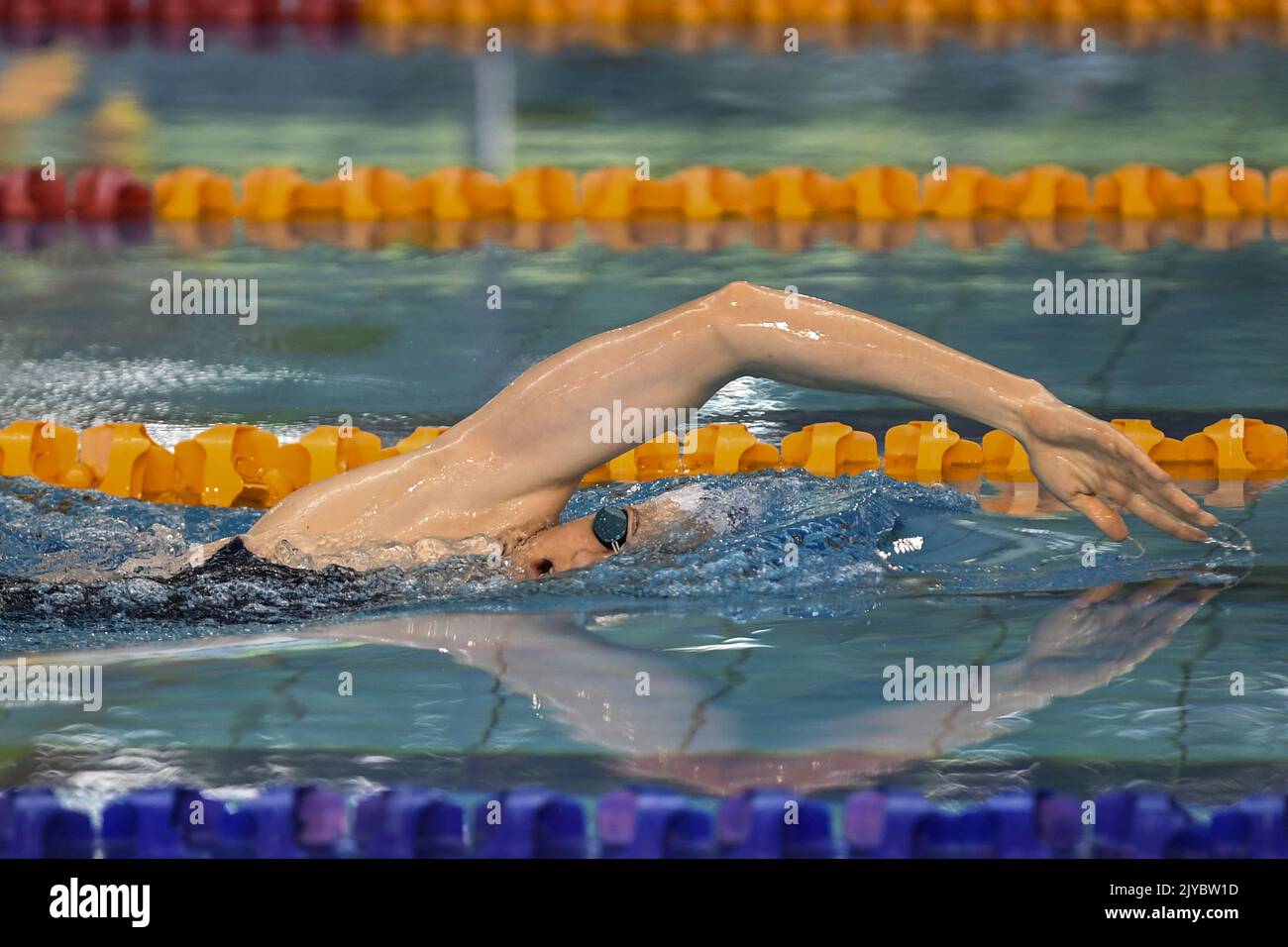Former world swimming champion Cate Campbell is seen during training ...