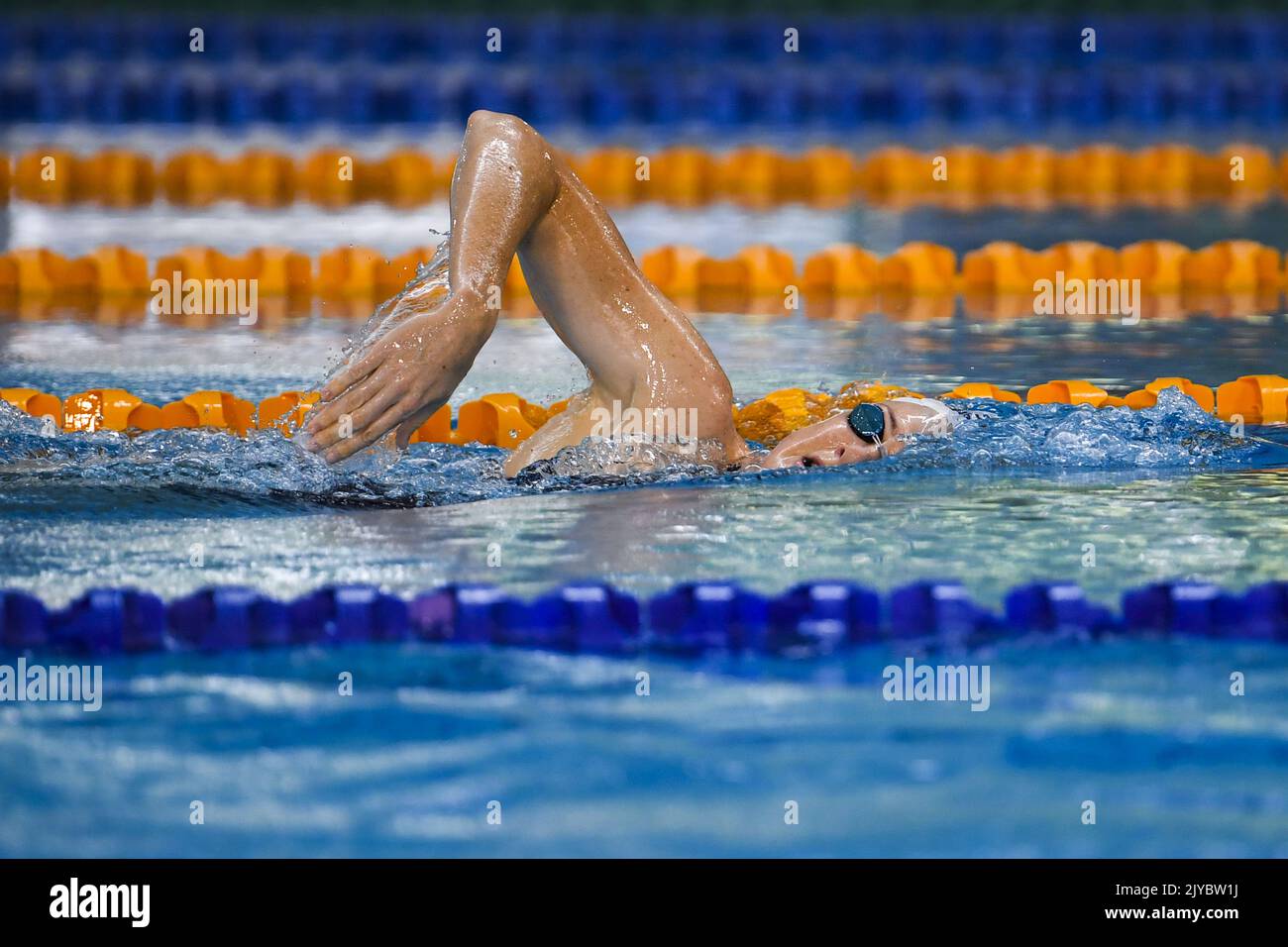 Former world swimming champion Cate Campbell is seen during training ...