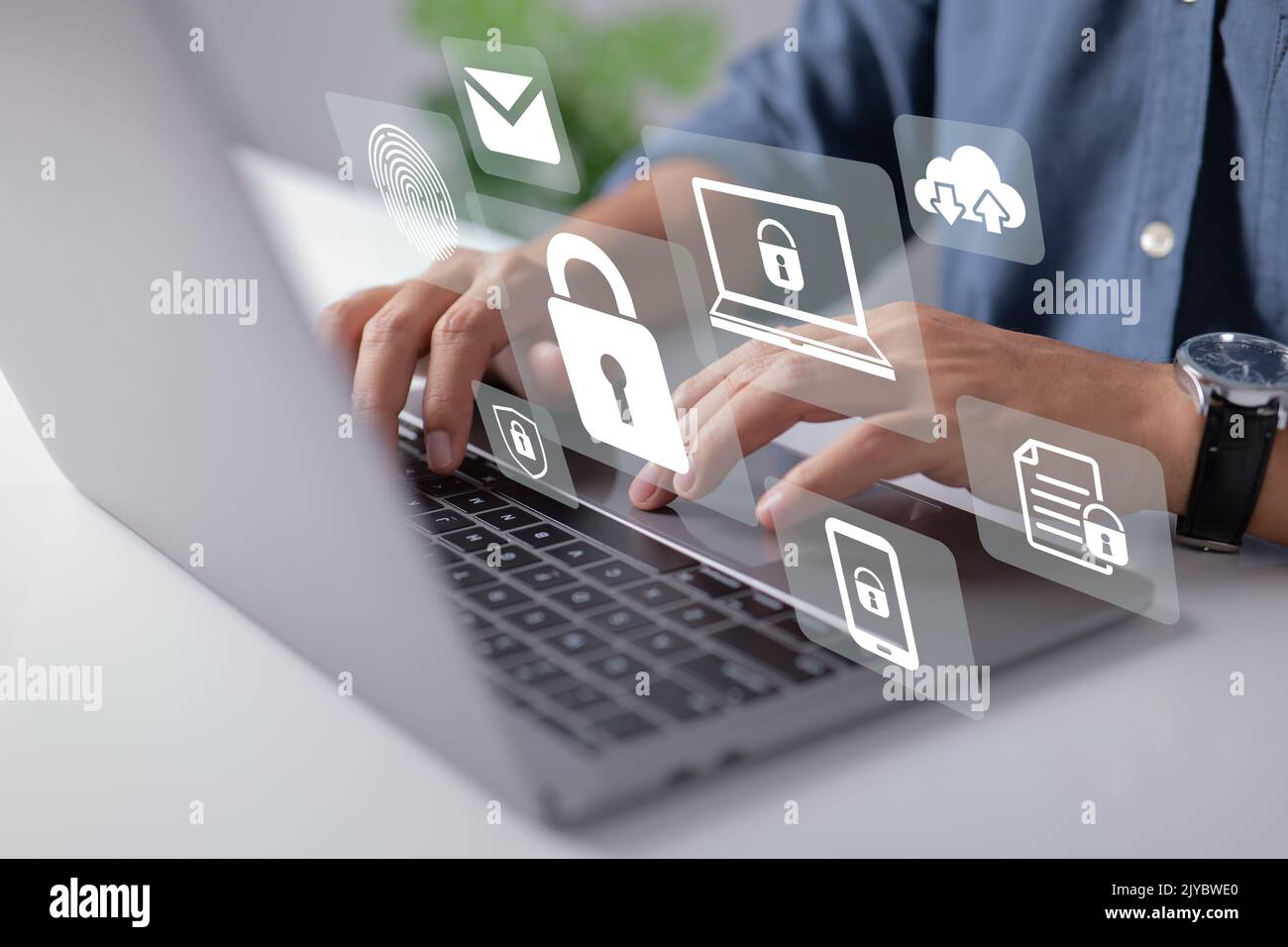 Concept of internet network security with a laptop computer Stock Photo ...