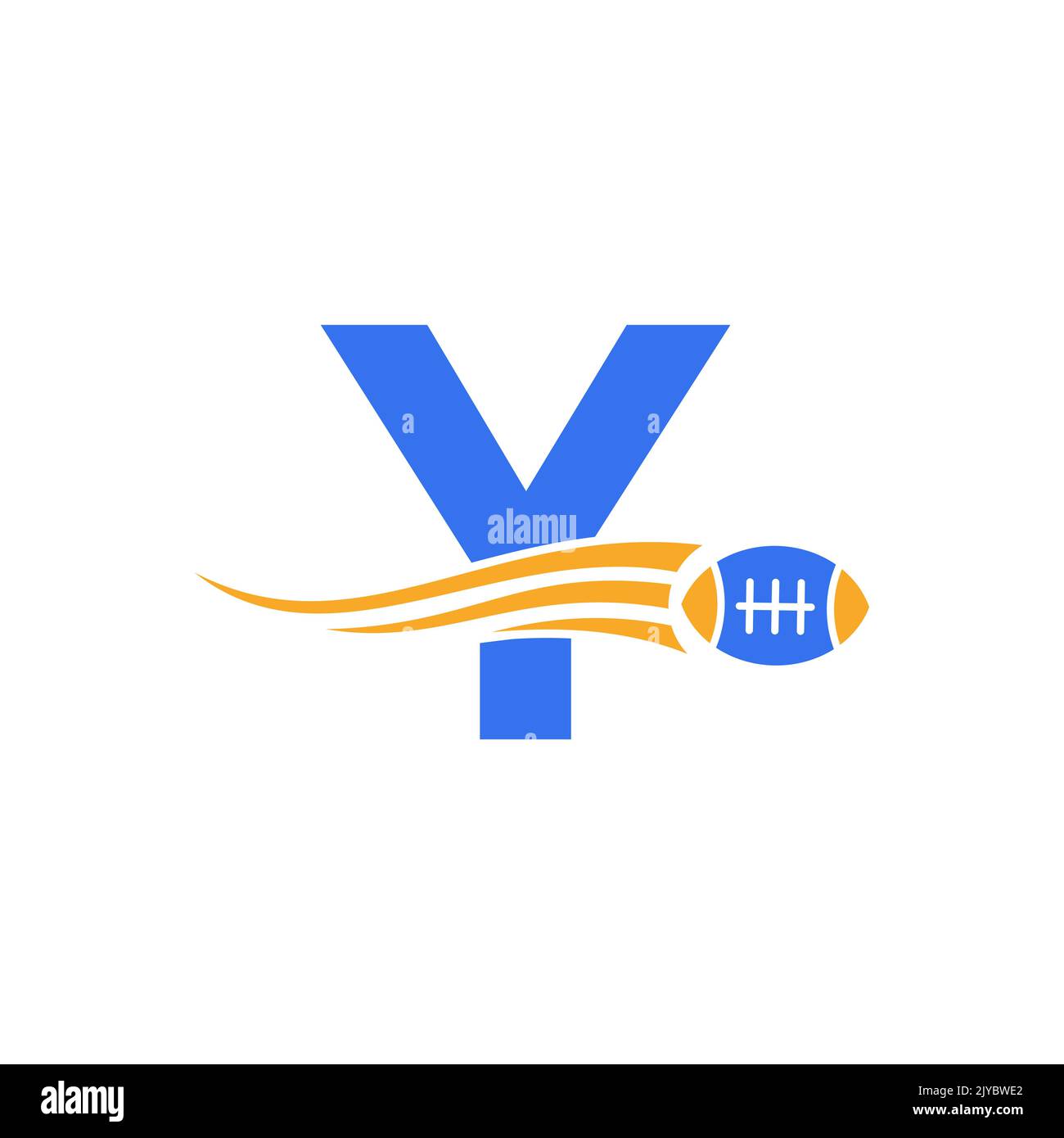 Letter Y Rugby, American Football Logo Combine With Rugby Ball Icon For ...