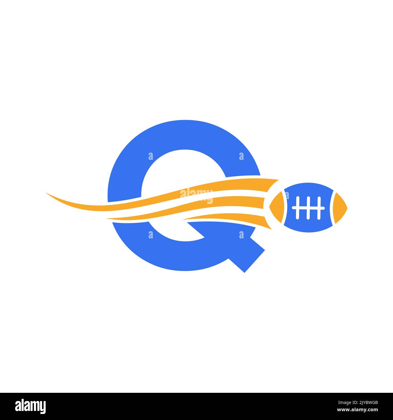 Letter Q Rugby, American Football Logo Combine With Rugby Ball Icon For ...