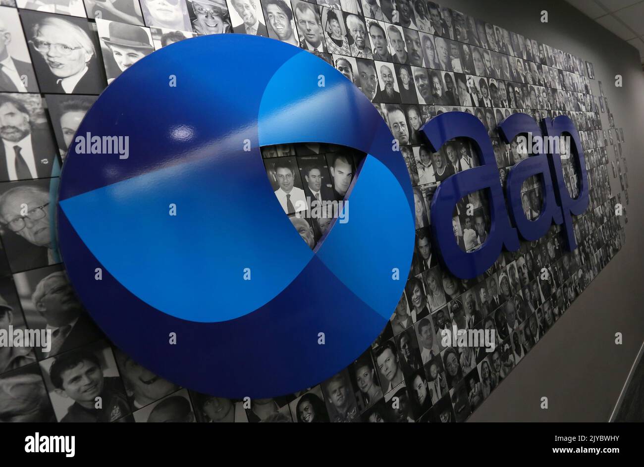 The logo of Australian Associated Press is seen in it Rhodes ...