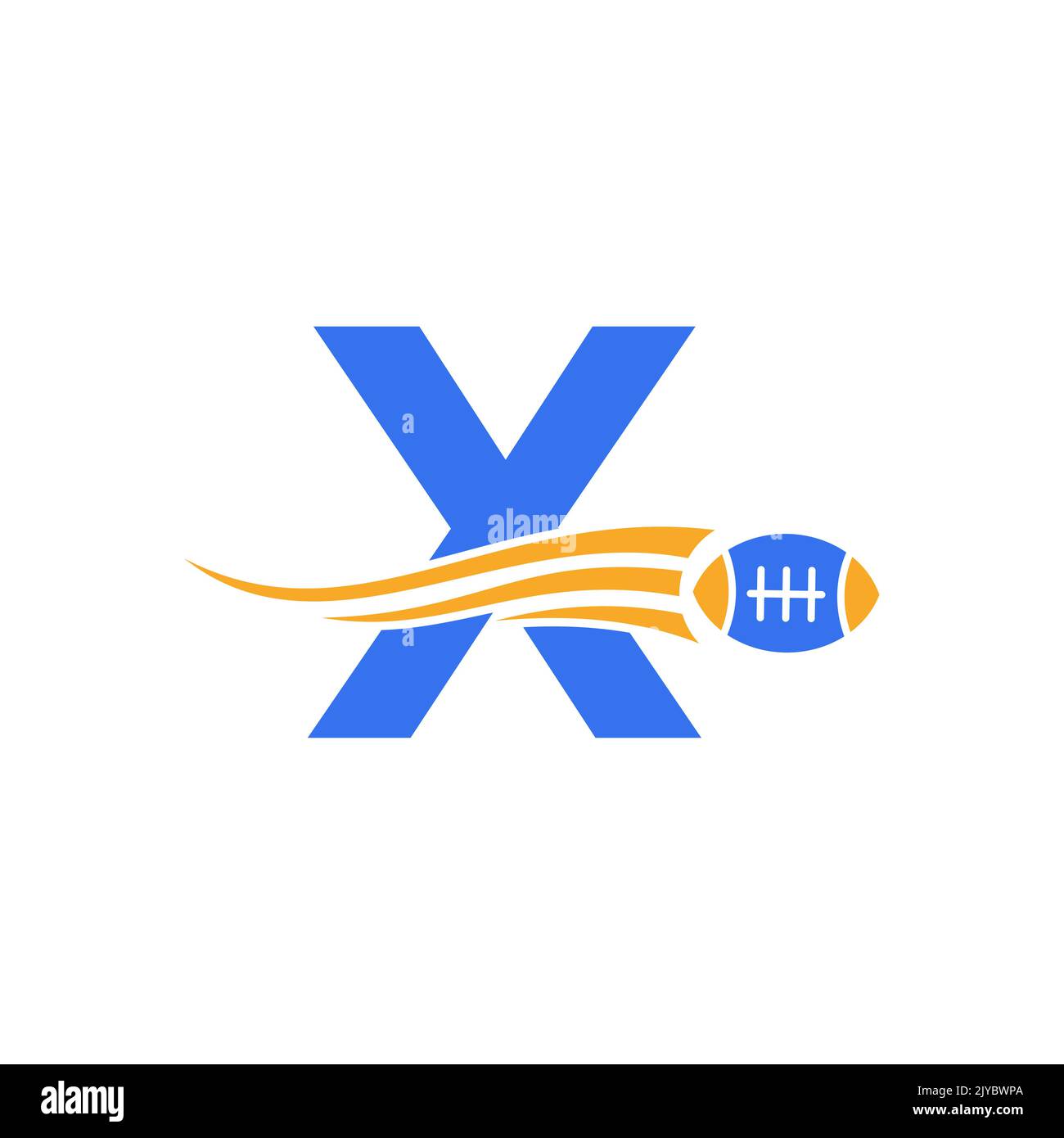 Letter X Rugby, American Football Logo Combine With Rugby Ball Icon For ...