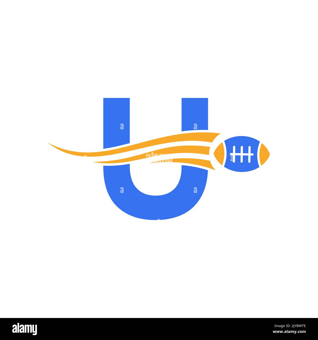 Letter U Rugby, American Football Logo Combine With Rugby Ball Icon For ...