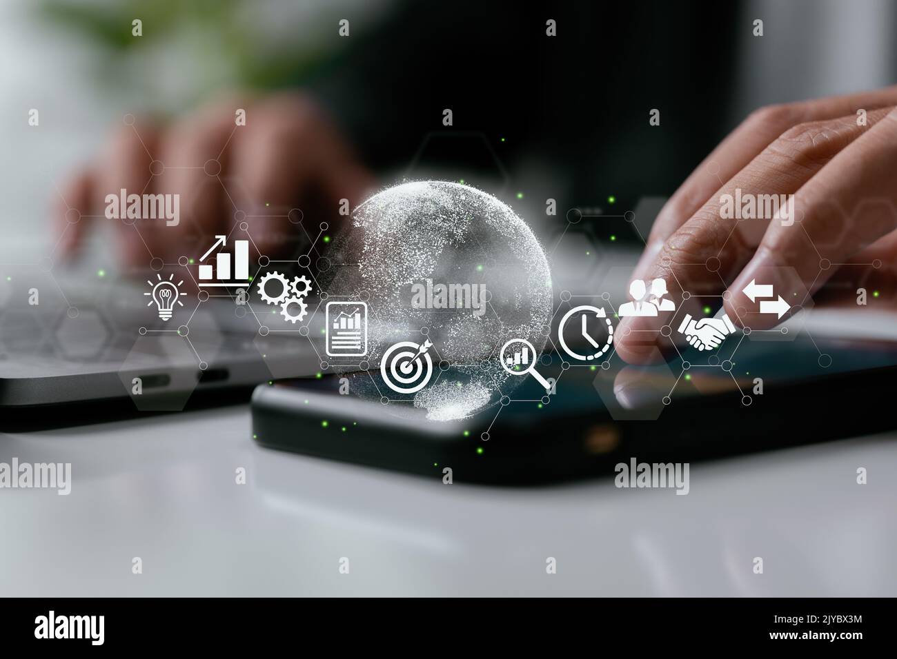 A businessman has a smartphone in his hand. Examples of business ...