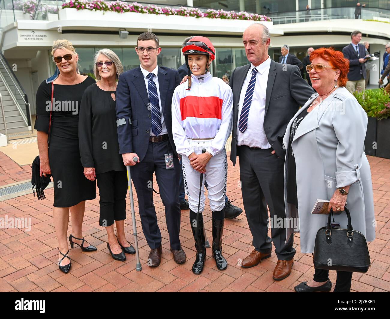 Jockey Laura Lafferty poses before race 3, the Rmbl Investments Rising ...