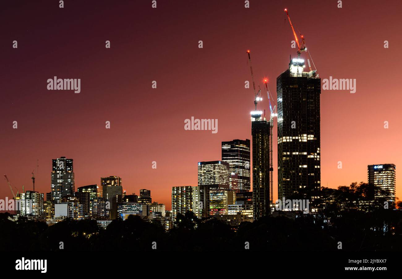 The Parramatta skyline, featuring the under-construction 180 George ...