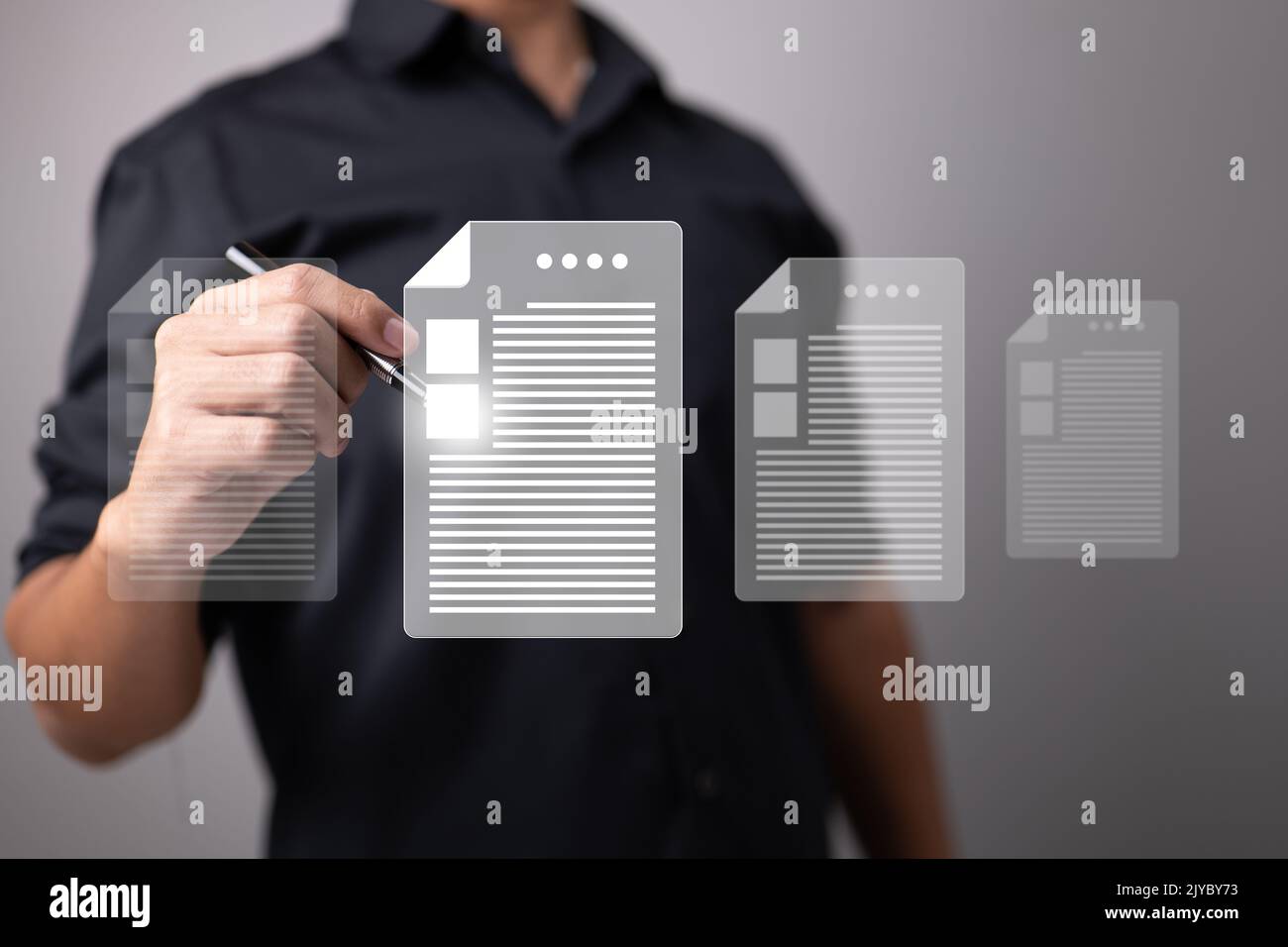 Digital documents, paperless office, future business contract signing ...