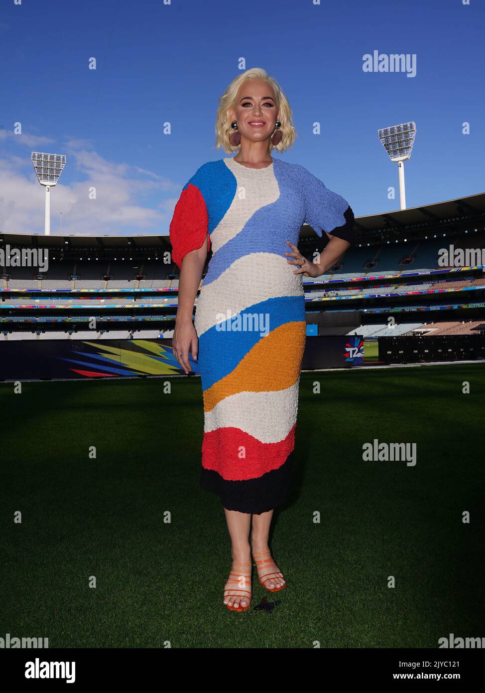 American singer Katy Perry poses ahead of the Women's T20 World Cup ...
