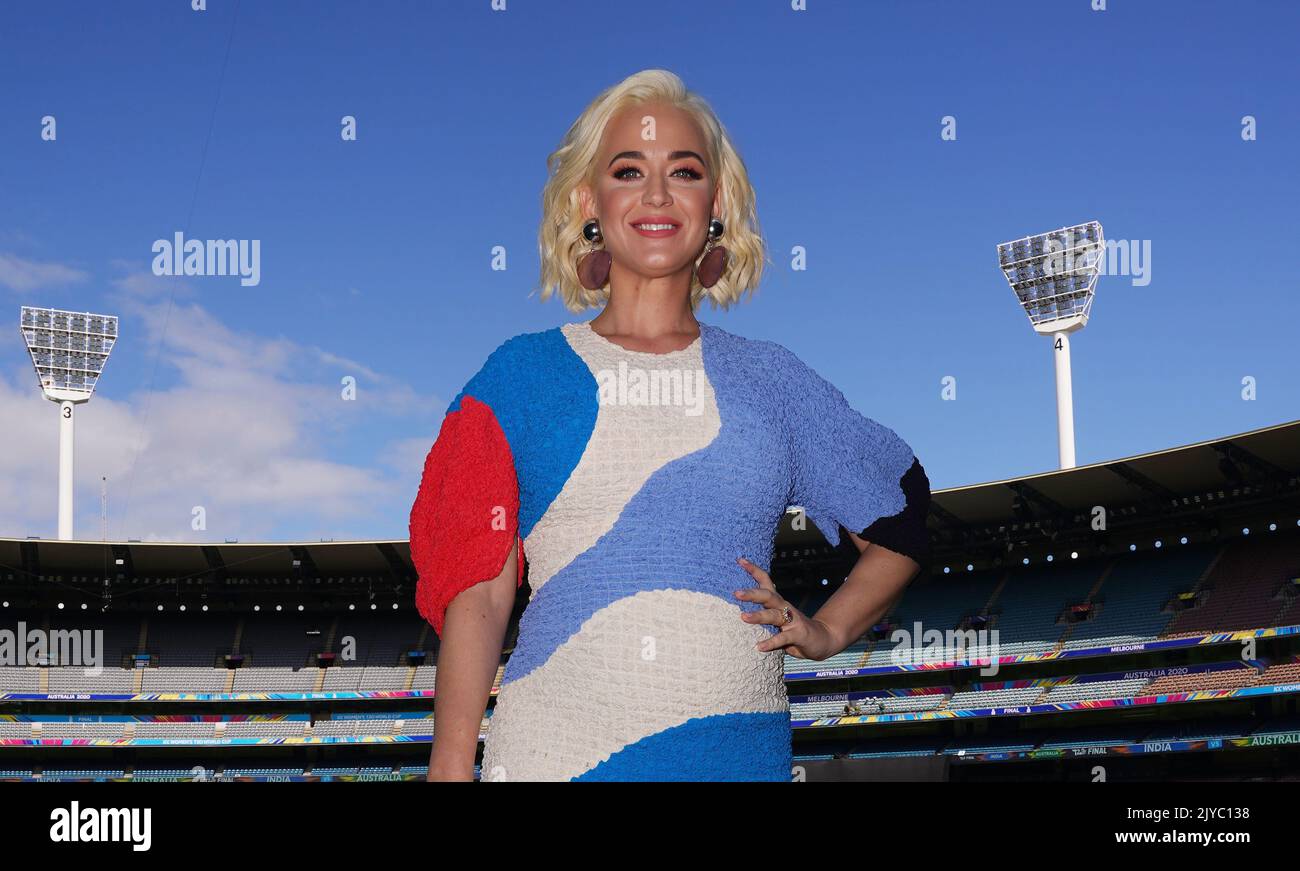 American singer Katy Perry poses ahead of the Women's T20 World Cup ...