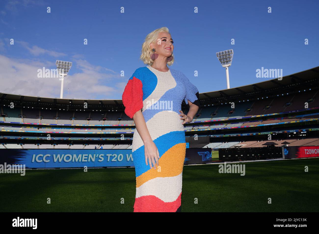 American singer Katy Perry poses ahead of the Women's T20 World Cup ...