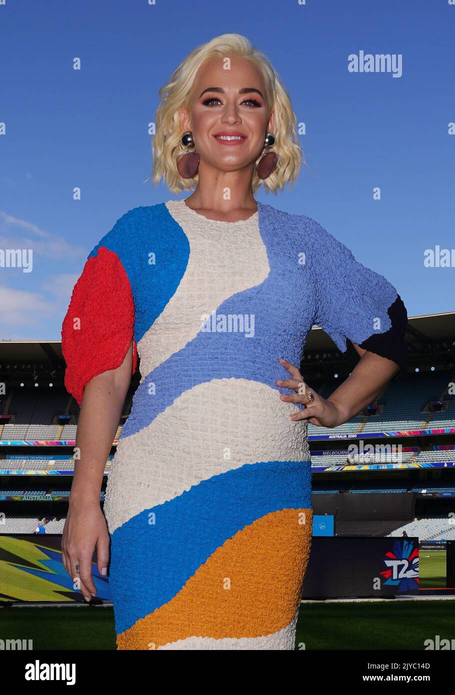 American singer Katy Perry poses ahead of the Women's T20 World Cup ...