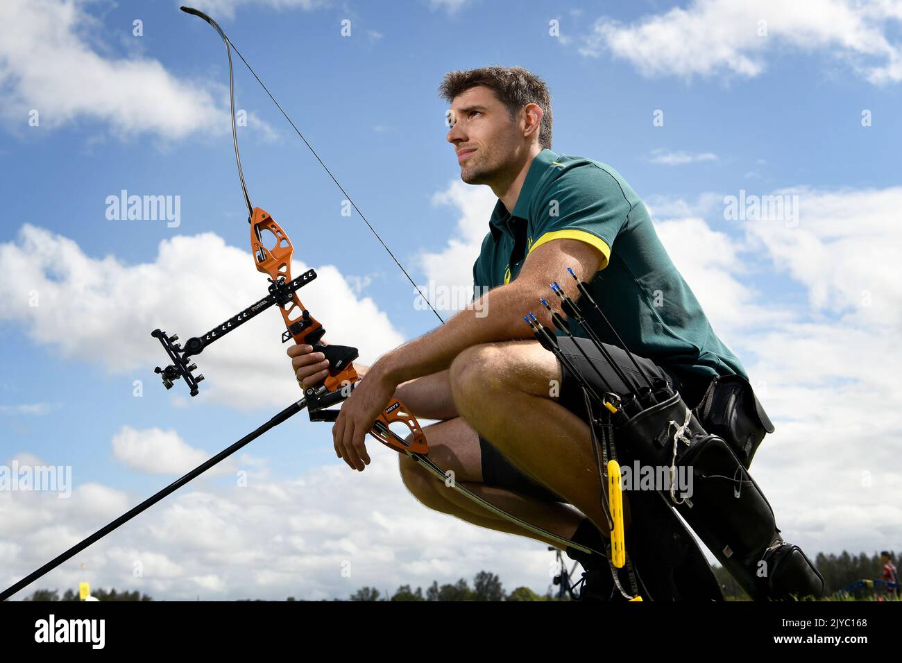 Archer David Barnes poses for a photograph during an announcement of ...