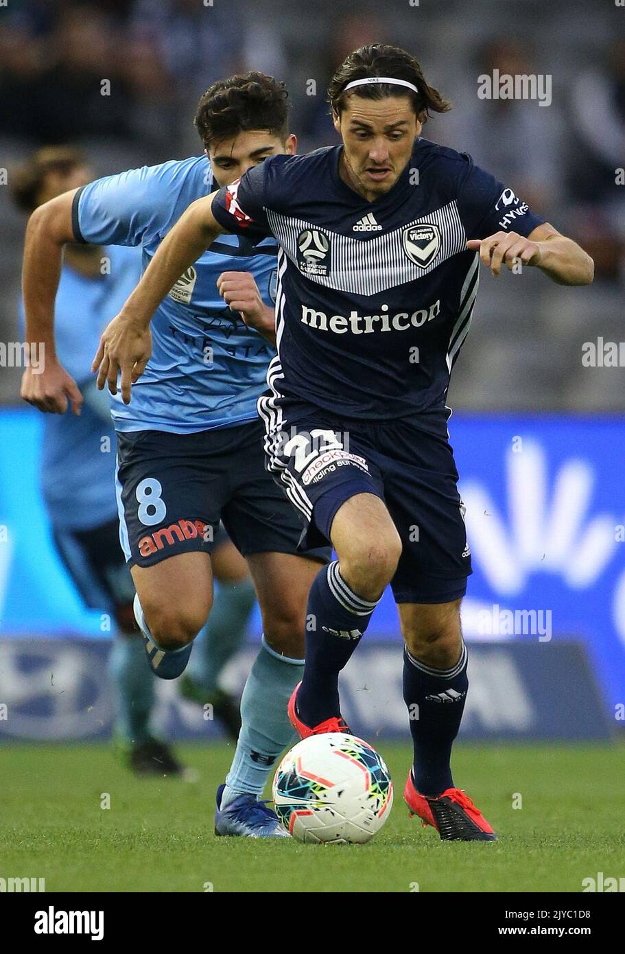 Marco Rojas of Victory in action during the Round 22 A-League match ...