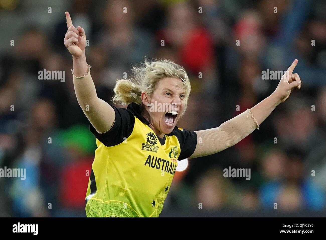 Delissa Kimmince of Australia celebrates a wicket during the Women's ...