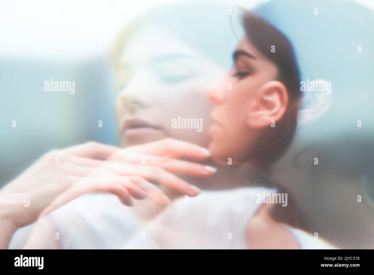 art portrait inner peace woman face silhouette Stock Photo - Alamy