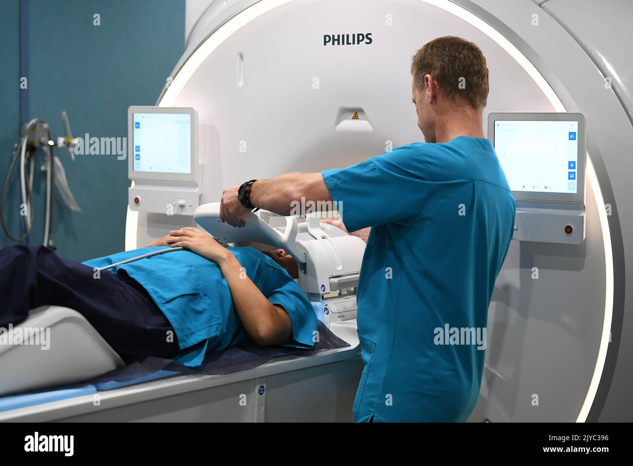 Operators Nikki De Leon and Ian Reynolds demonstrate a new next ...