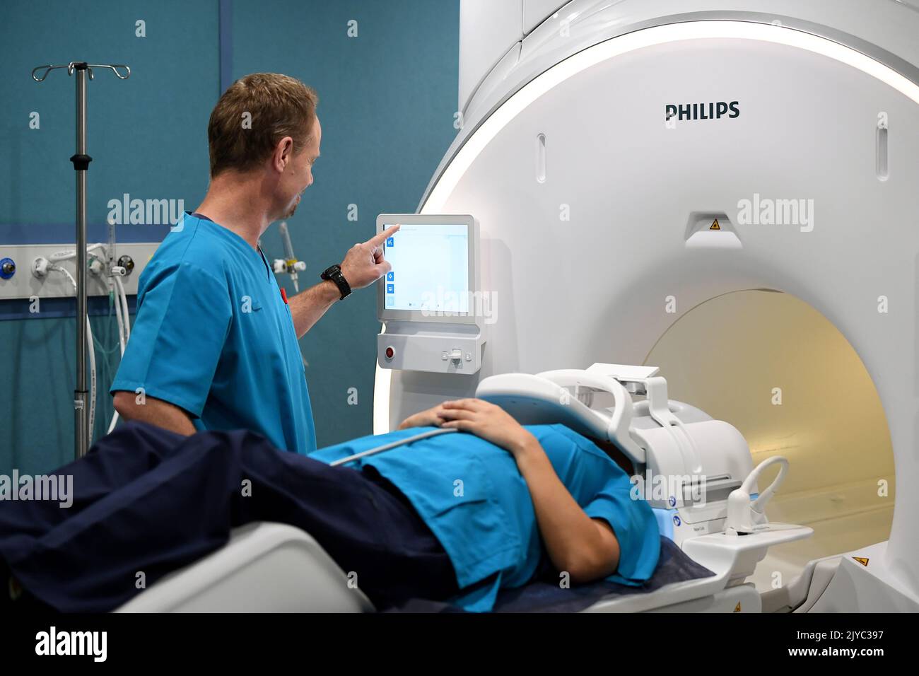 Operators Nikki De Leon and Ian Reynolds demonstrate a new next ...