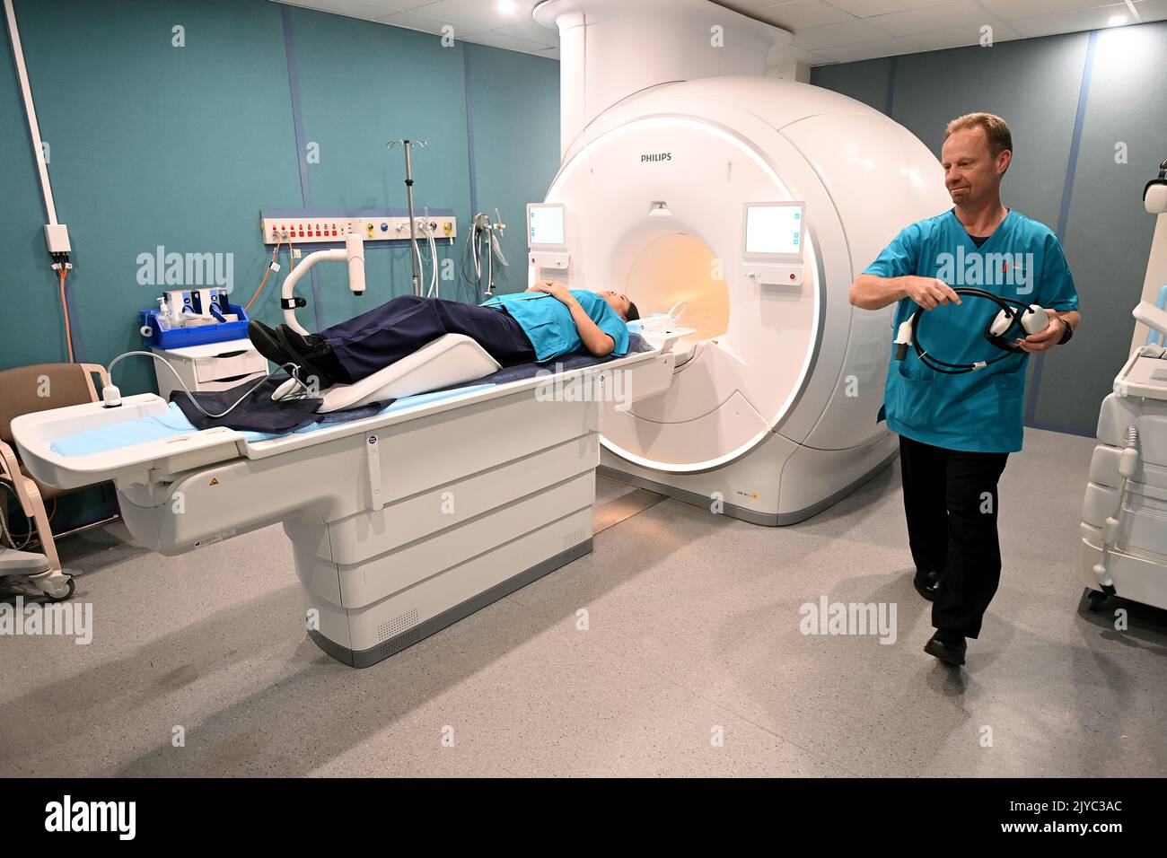 Operators Nikki De Leon and Ian Reynolds demonstrate a new next ...