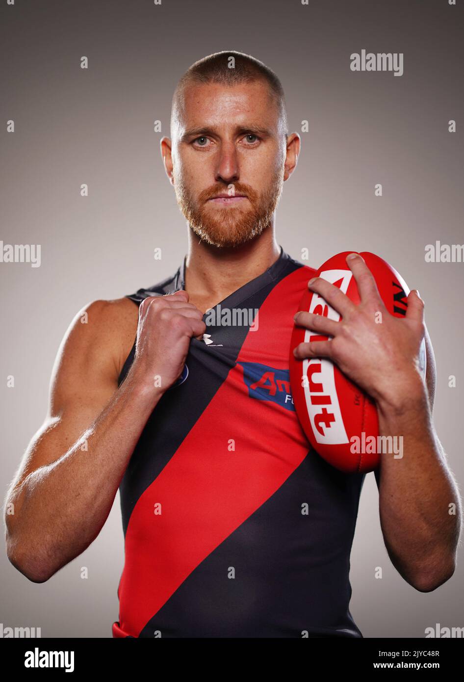 Dyson Heppell of the Bombers poses during an AFL Club Captains ...