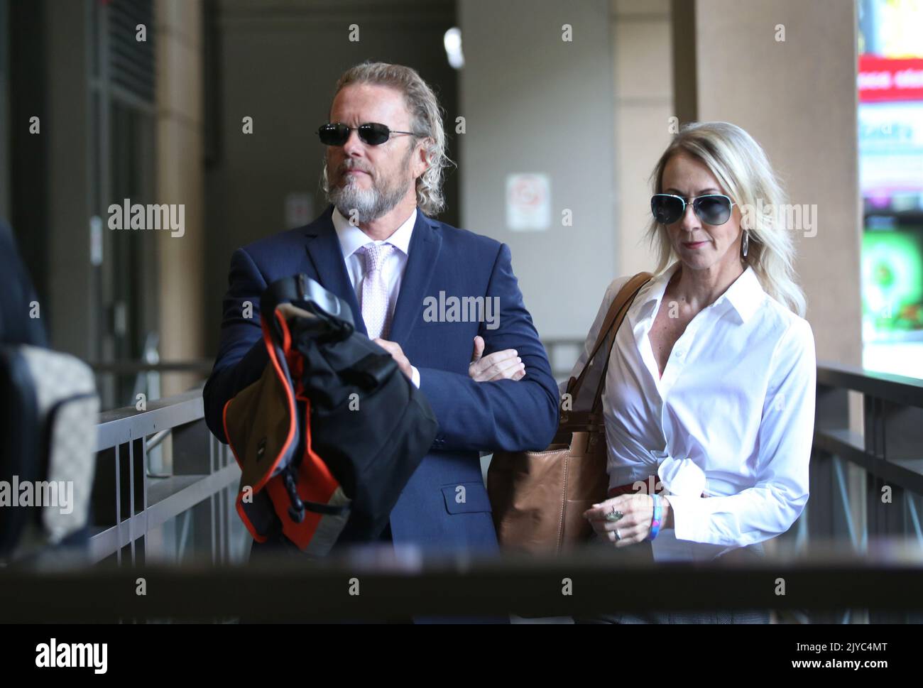 Australian actor Craig McLachlan partner Vanessa Scammell arrive at the ...