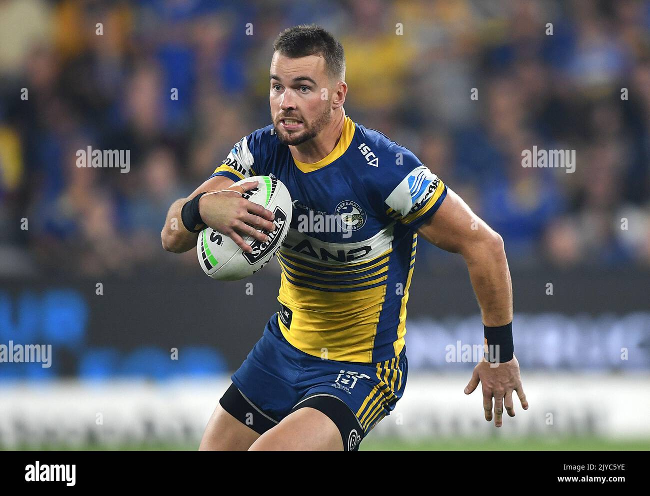 Clint Gutherson of the Eels take the ball up during the Round 1 NRL ...