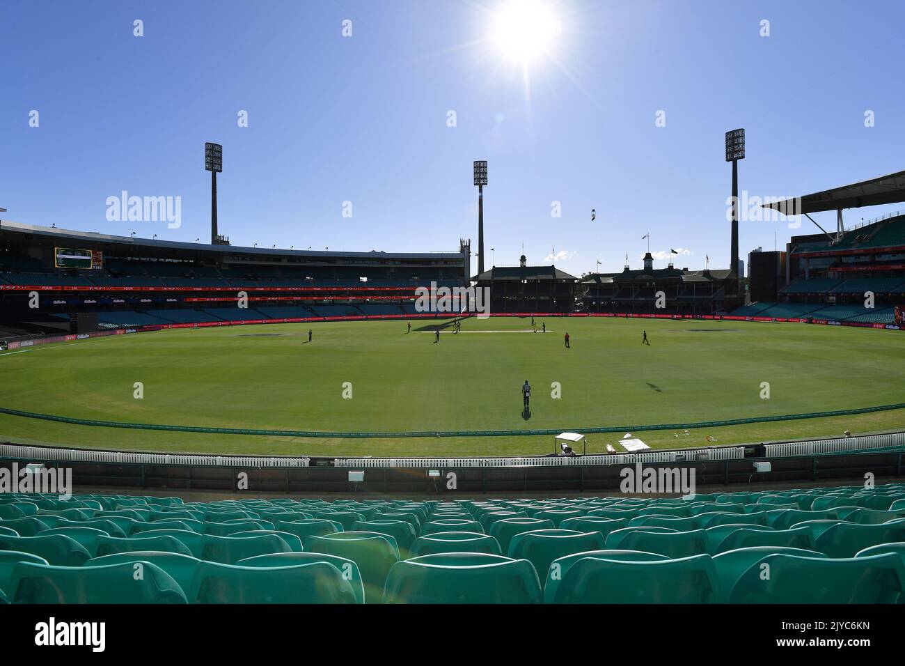 Empty stands during game 1 of the mens ODI between Australia and New ...