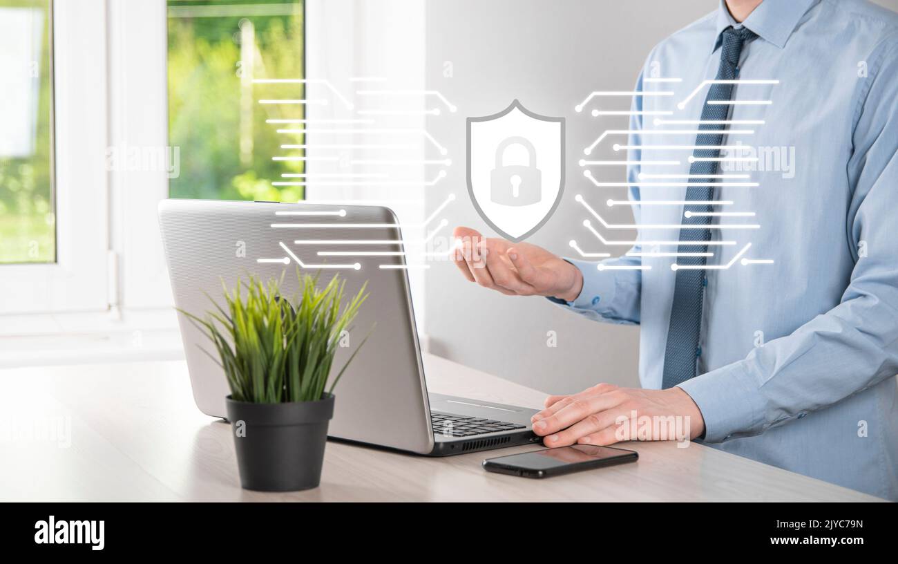 Protection network security computer and safe your data concept ...