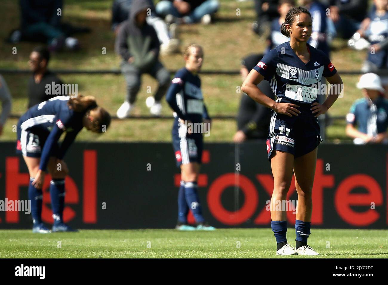 Darian Jenkins of Melbourne Victory looks on during the W-League Semi ...