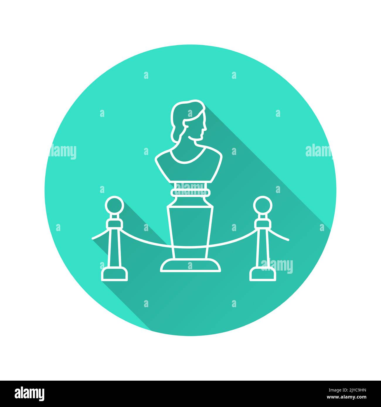 Sculpture icon. Simple illustration with long shadow for graphic and ...